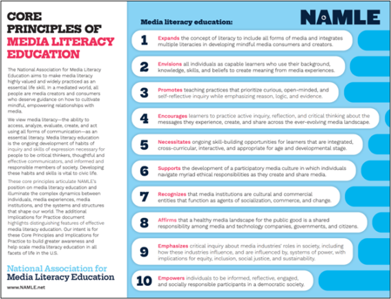 NAMLE, The Core Principles of Media Literacy Education - Media and ...