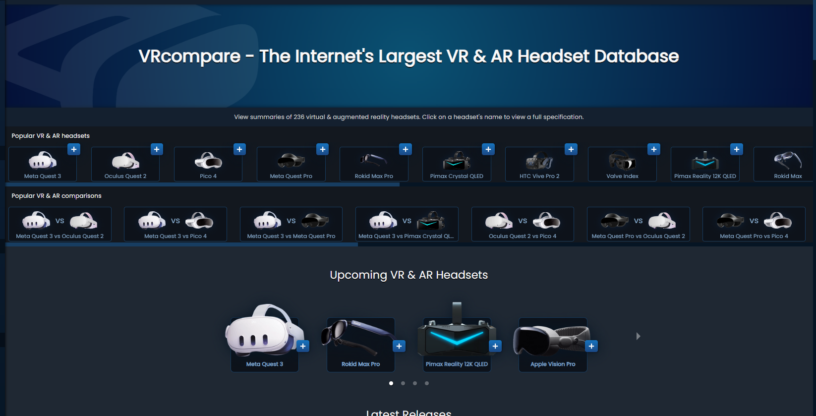 VRcompare - Internet’s largest VR & AR headset database - Media and ...